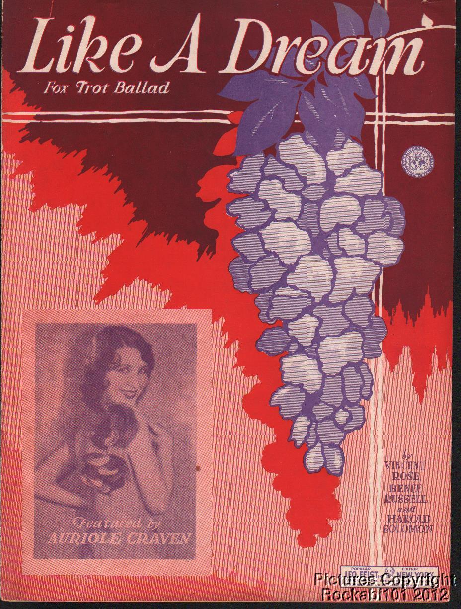 1930 Rose, Russell,and Solomon / Auriole Craven Pop Sheet Music (Like a ...