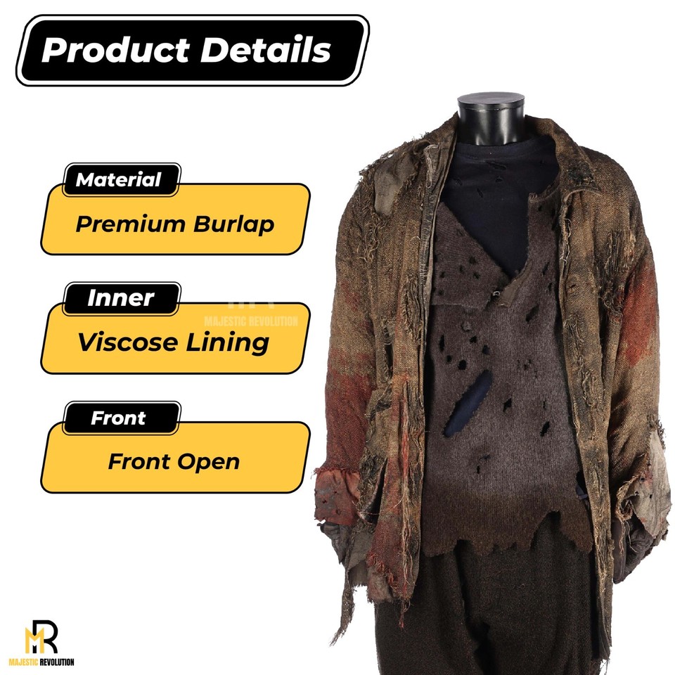 Voorhees Inspired Horror Burlap Coat Men's Halloween Cosplay Costume | eBay