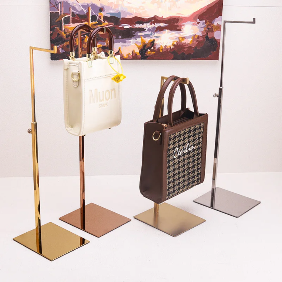 Stainless Steel Purse Display Stand Metal Adjustable Handbag Rack ...