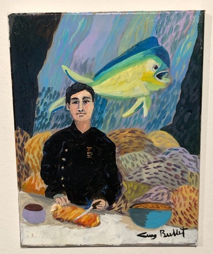 Guy Buffet Original Painting "Yvon Goetz” Acrylic On Canvas, Unframed ...