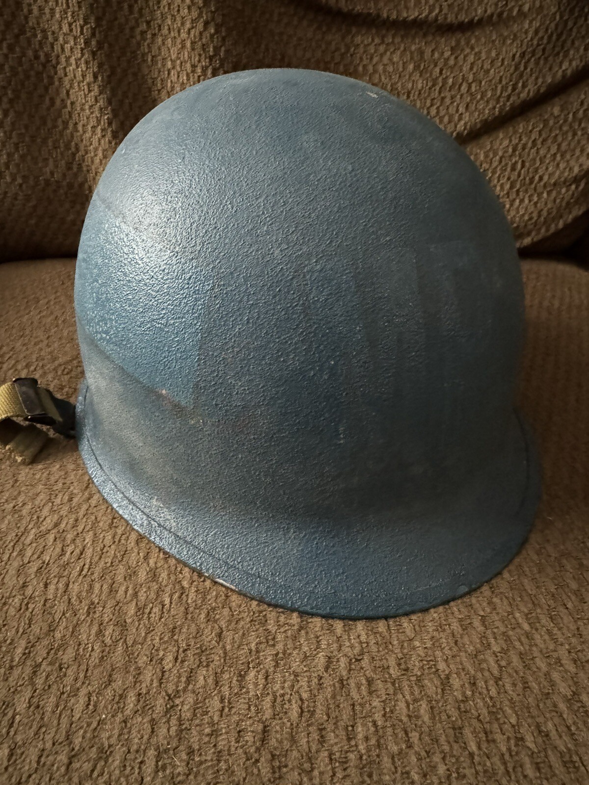 Vintage Military Police MP Helmet M-1 Blue Rear Seam No Liner Navy Army ...