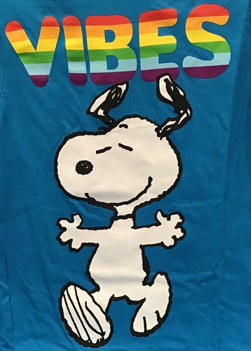 Peanuts Snoopy VIBES Rainbow Pride Men's Small 34-36 ~OR~ Medium 38-40 ...
