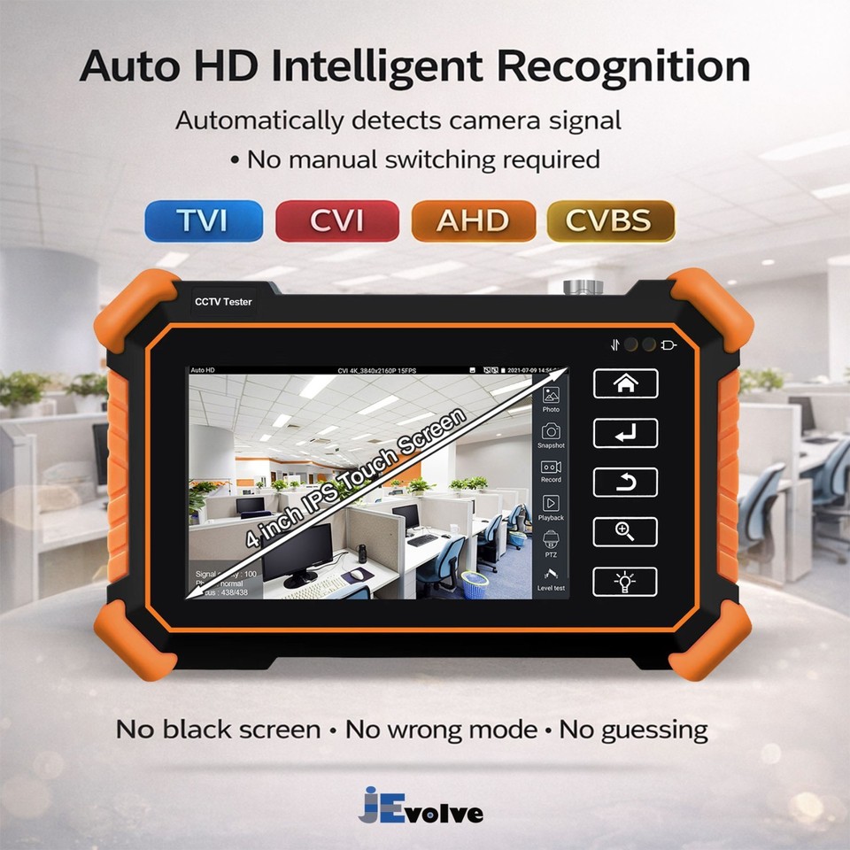 CCTV IP Camera Tester Monitor, 8MP AHD CVI TVI CVBS IP Camera Test 8K ...