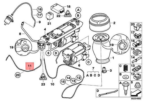 Genuine BMW E61 E61N Wagon Rear Air Suspension Coil Spring OEM ...