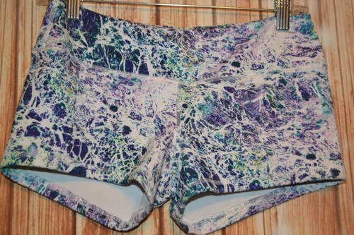 Fleo Women's Tie Dye Paint Splatter Poly-Spandex Workout Shorts Sz M ...