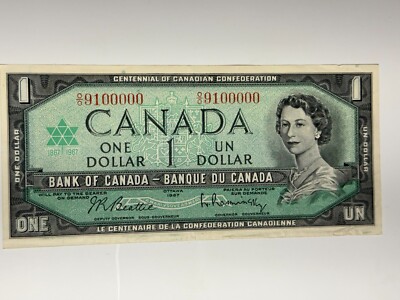 1967 Canadian $1 note near million number 9100000 rare number NEAR ...
