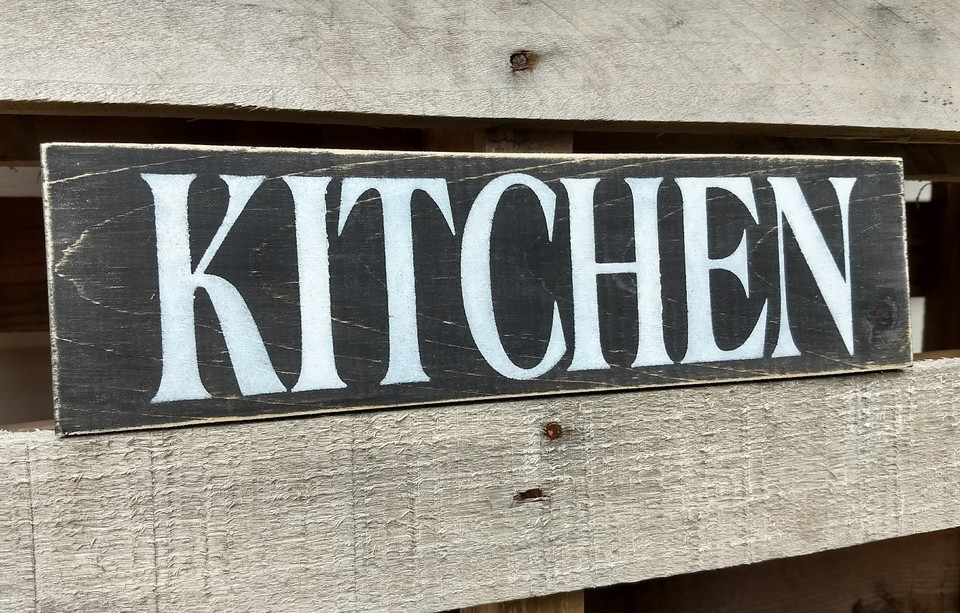 farmhouse rustic KITCHEN wood sign wooden home decor farm black small ...