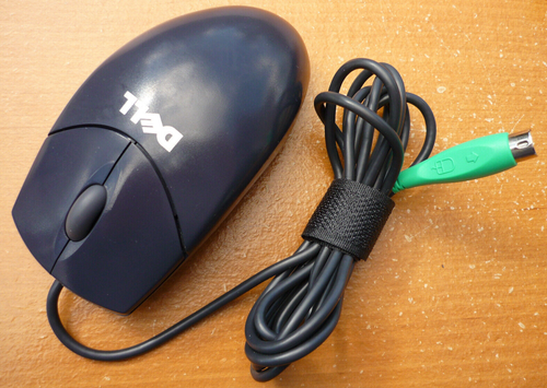 Vintage DELL Logitech PS/2 Wired Mechanical Ball Wheel Mouse MO71KC ...