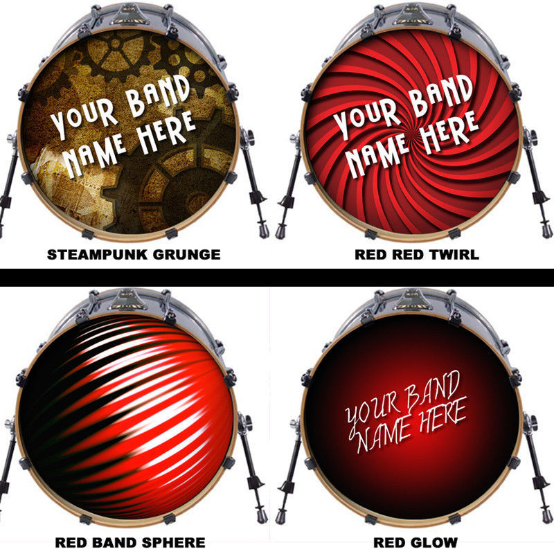 Custom 20" Bass Drum Head DECAL Skin Wrap Kick Sticker Vinyl FREE ...