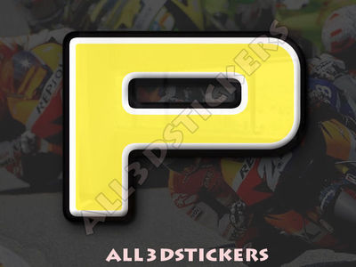 3D Stickers Resin Domed LETTER P - Color Yellow - 50 mm(2 inches ...
