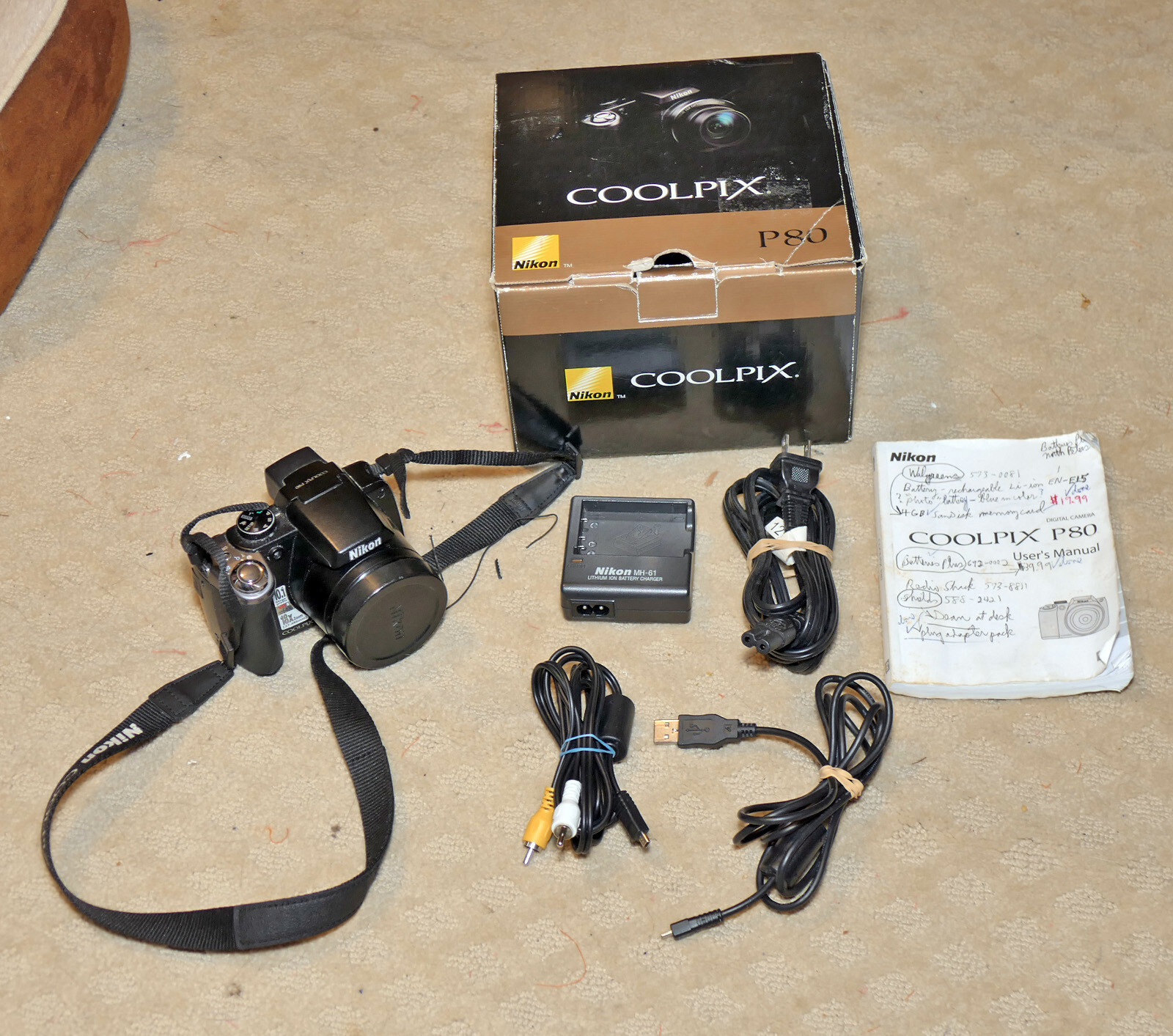 Nikon Coolpix P80 camera / MH-61 / EN-EL5 / manual / box *READ* | eBay