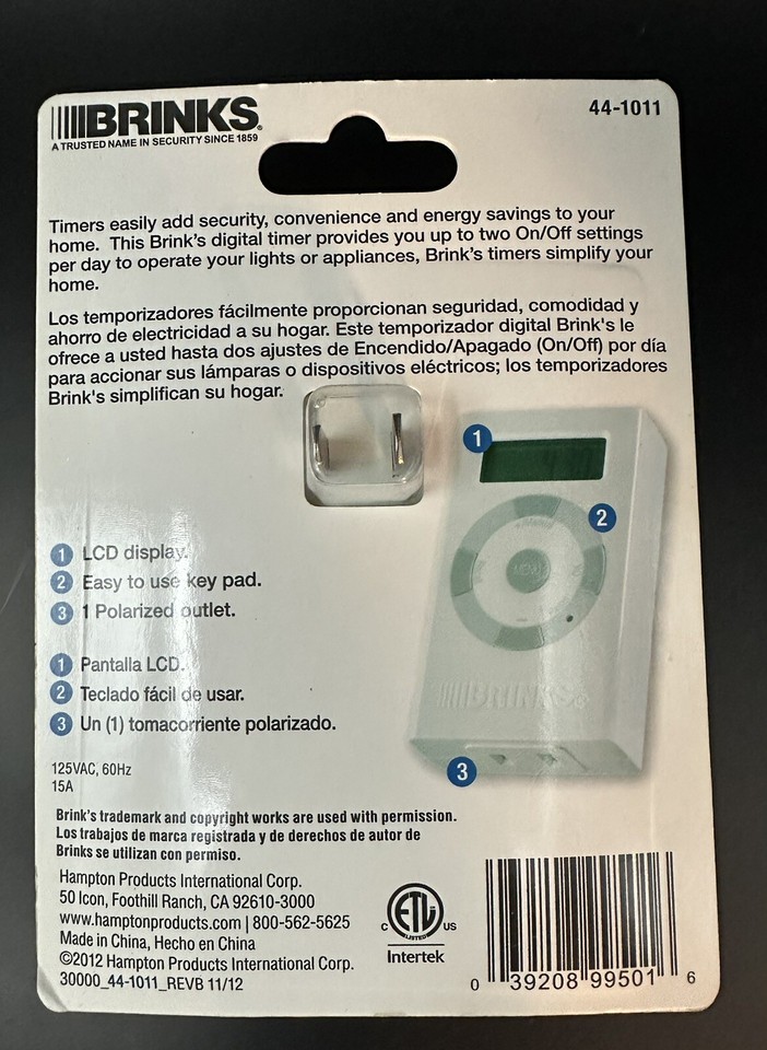 Genuine Brinks Digital 7-Day Timer Type 44-1011 -NEW & SEALED | eBay