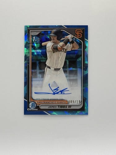 🔥2024 Bowman Draft Sapphire JAMES TIBBS III 1st Bowman RC AUTO /199 ...