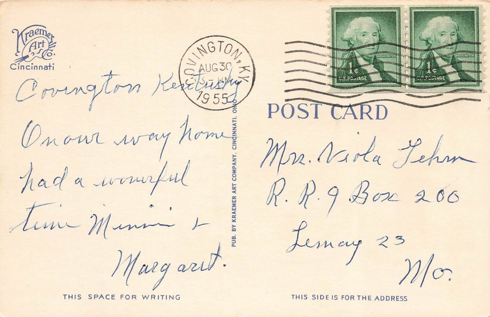 SONG MY OLD KENTUCKY HOME ILLUSTRATED 1955 VINTAGE POSTCARD 082625 U | eBay