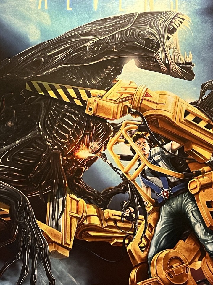 Aliens Ripley Power Loader VS Queen Movie Art Print Poster Mondo Adam ...