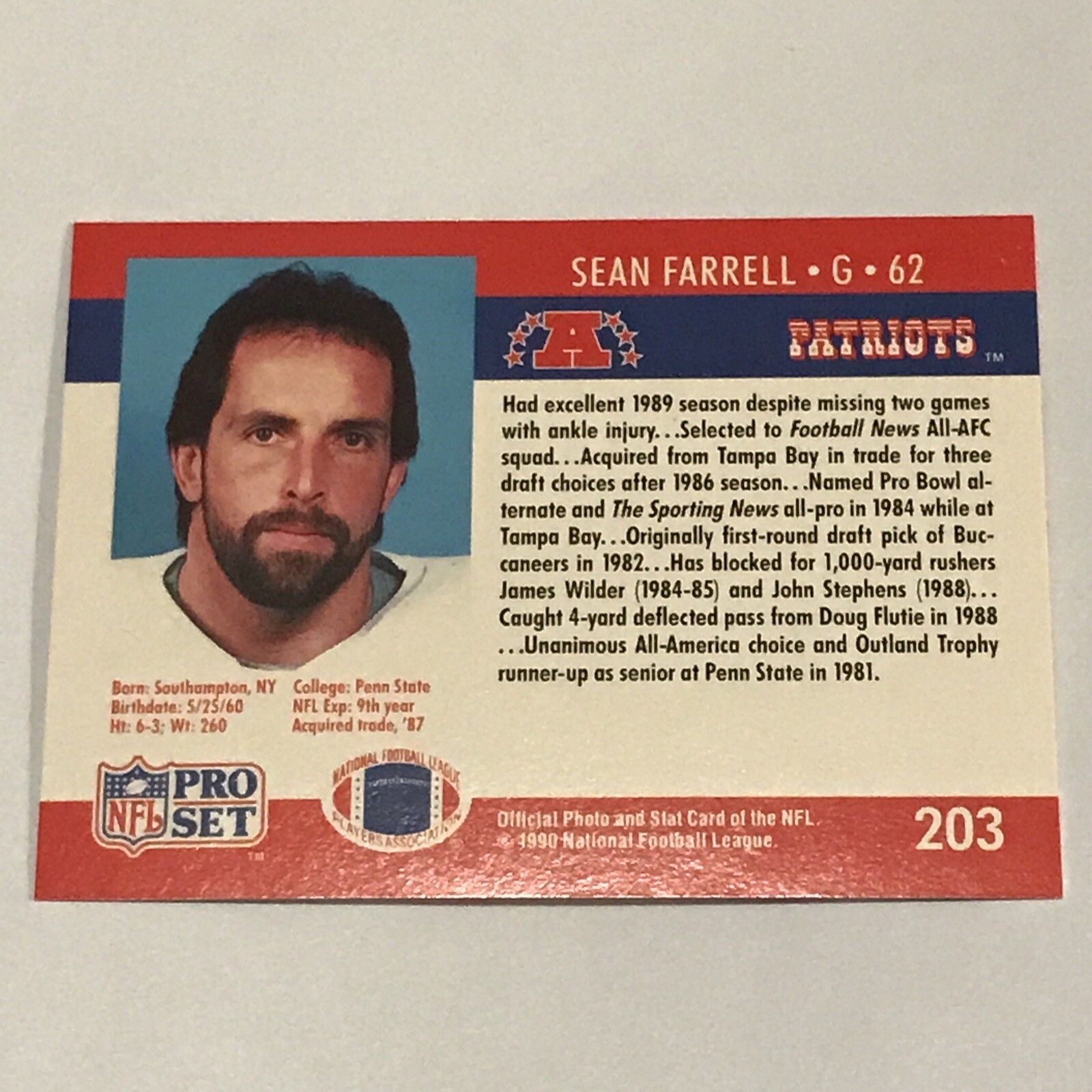1990 Pro Set - #203 Sean Farrell for sale online | eBay