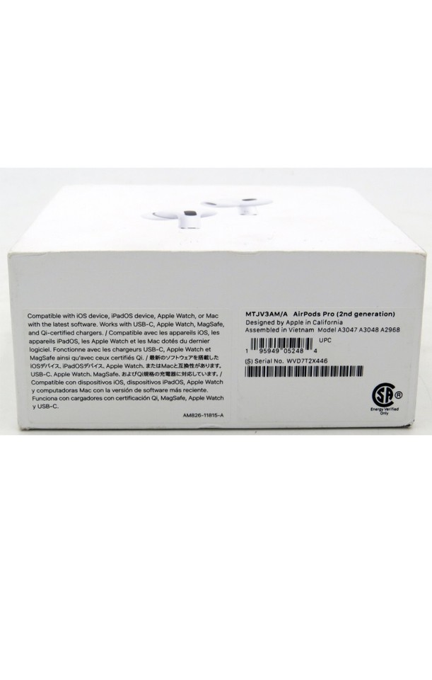 Apple AirPods Pro 2nd Generation Gen 2 2023 A2968 with Magsafe USB-C ...