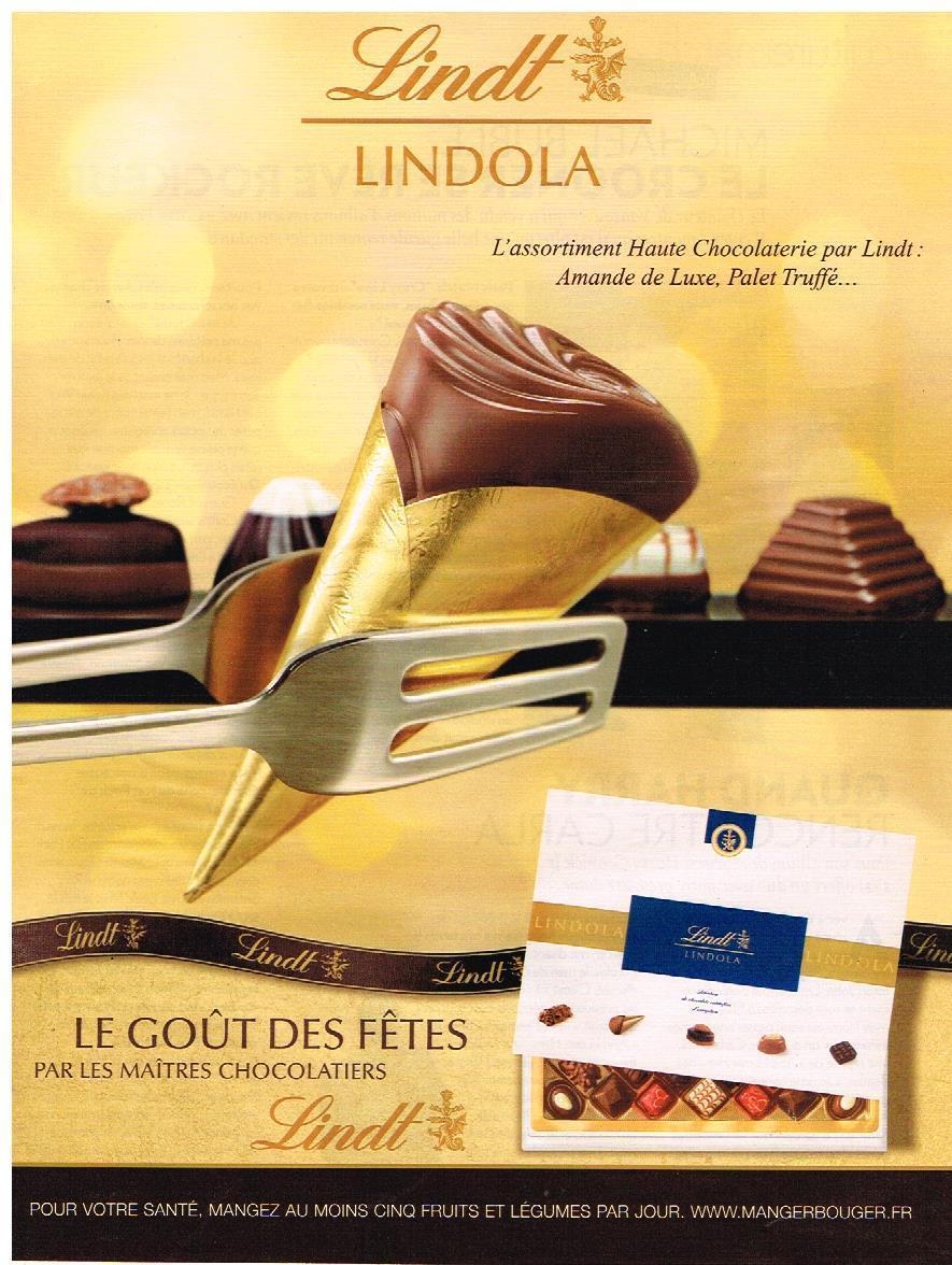 PUBLICITE ADVERTISING 095 2009 LINDT chocolats LINDOLA | eBay