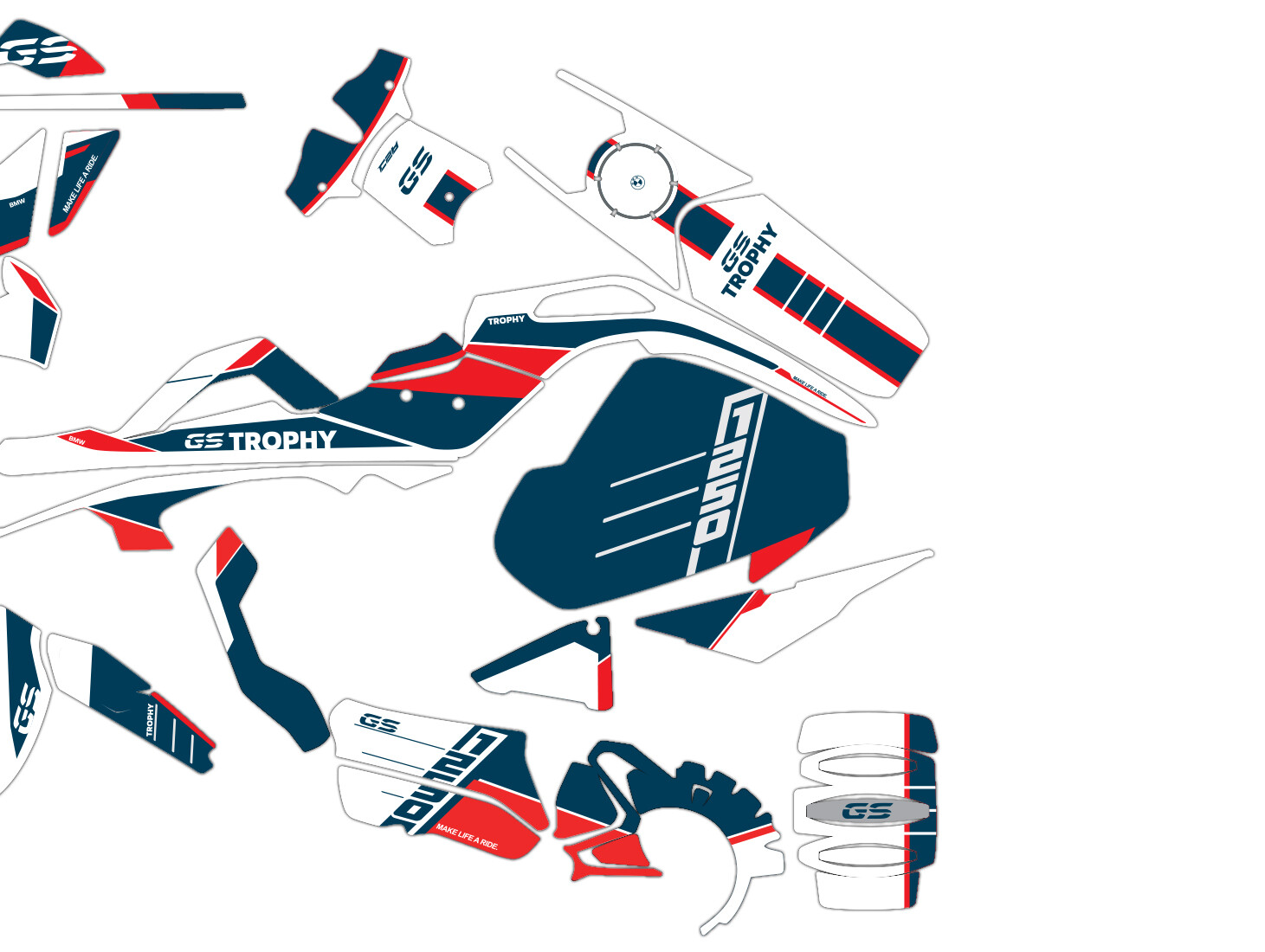 NEW Graphic kit for BMW R 1250 1200 GS Adventure (14~) Decal Kit (TRP ...