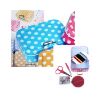 SEWING KIT TIN - Polka dots pattern - Unbranded - PT.697.DBBL - 1942 ...