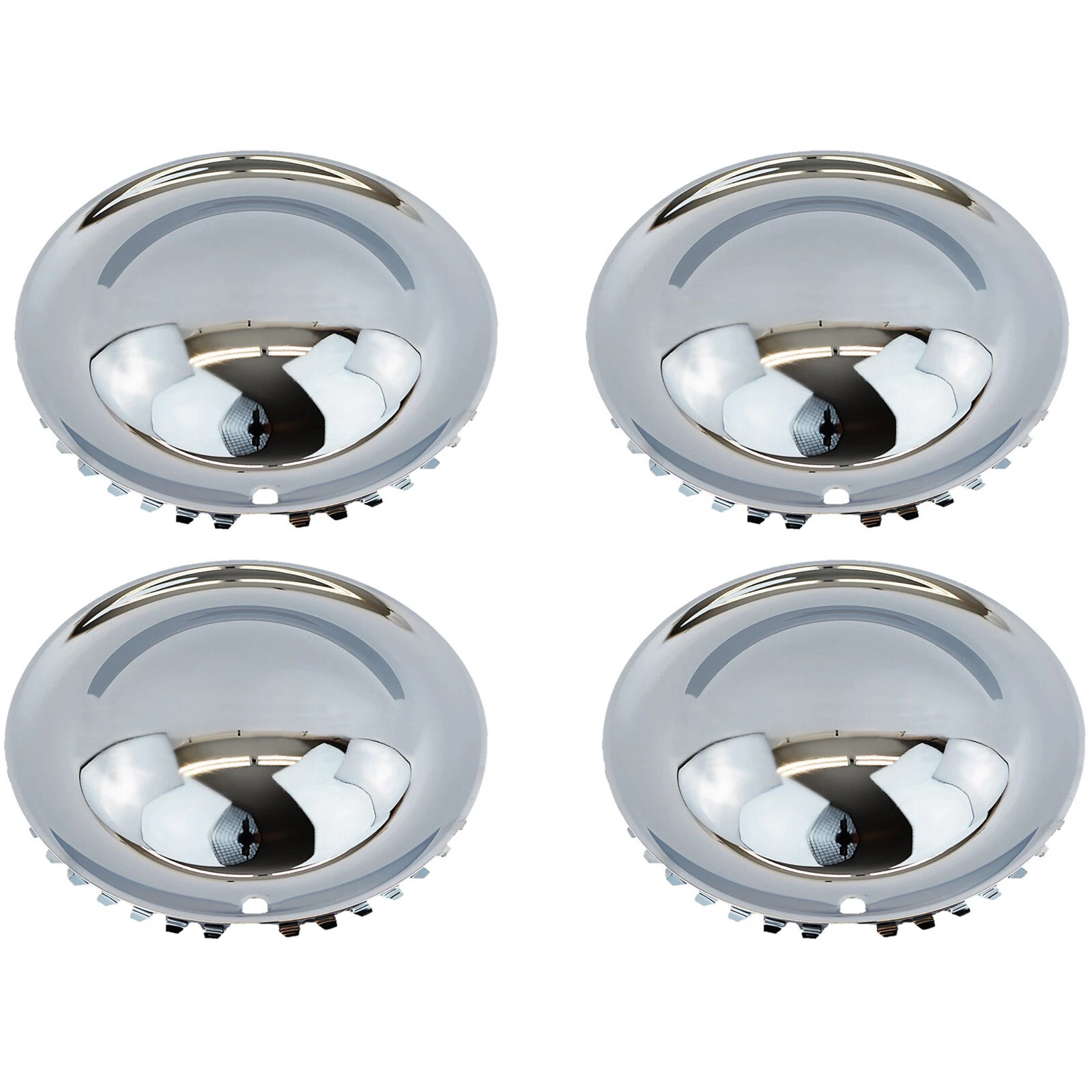 15" Full Steel CHROME Baby Moon Hub Cap Hubcaps Wheel Trim Covers - Set ...