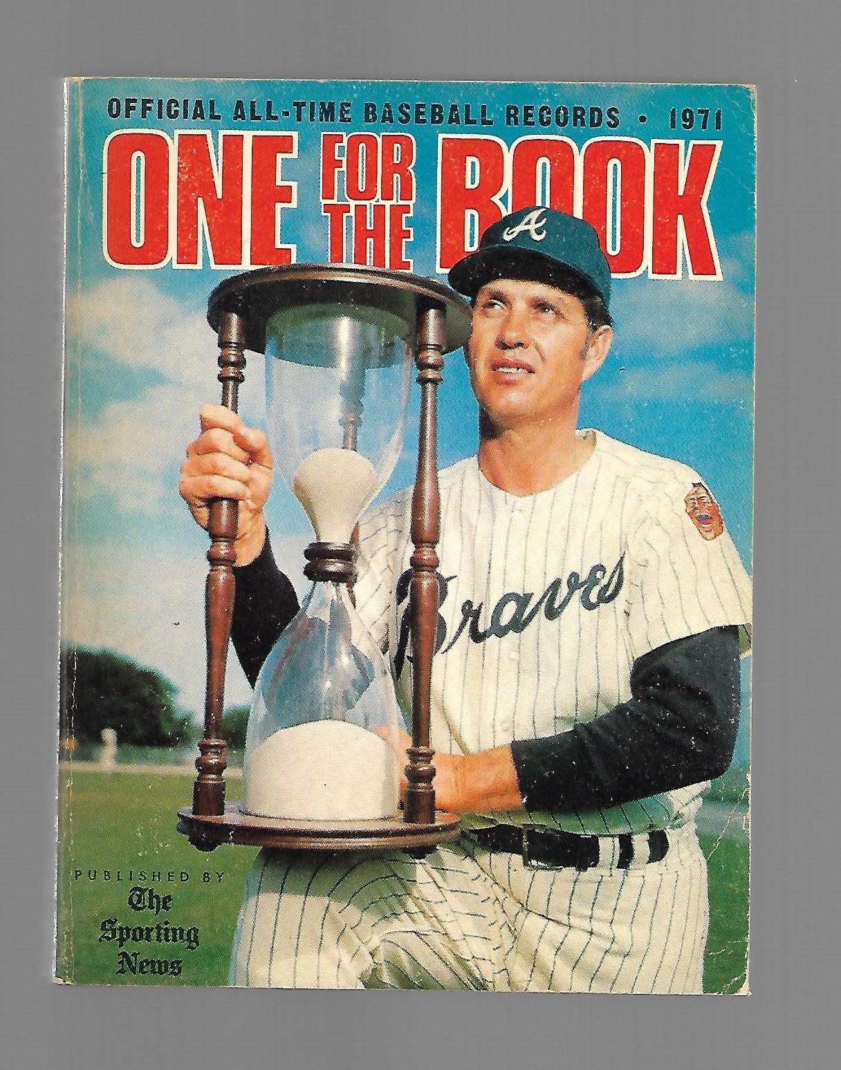 ONE FOR THE BOOK-OFFICIAL 1971 ALL TIME BASEBALL RECORDS BOOK VF ...