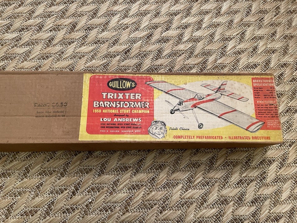 Vintage GUILLOWS TRIXTER BARNSTORMER Model Airplane Kit | eBay