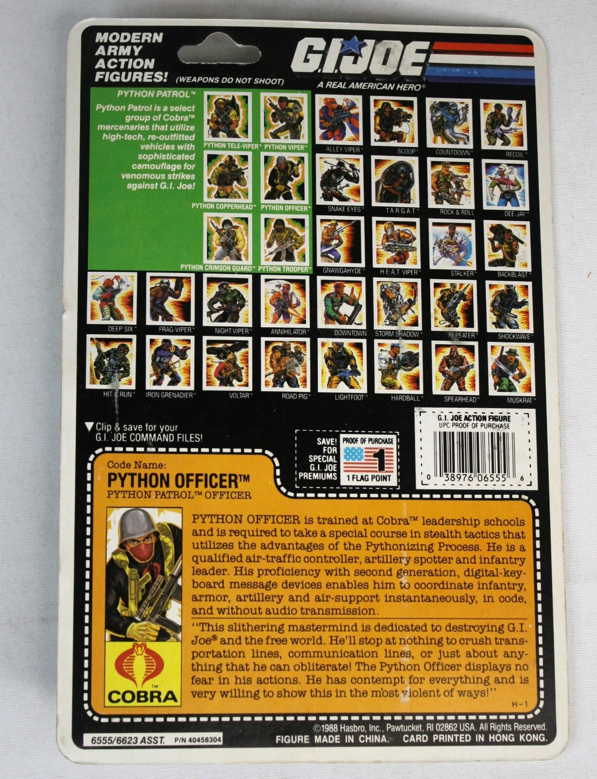 Vintage 1989 GI Joe Python Officer: Python Patrol Officer MOC | eBay