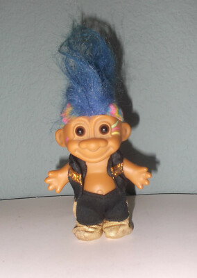 5 1/4" Russ Punk Rocker #18457 Blue Mohawk Hair Troll Doll – no guitar ...