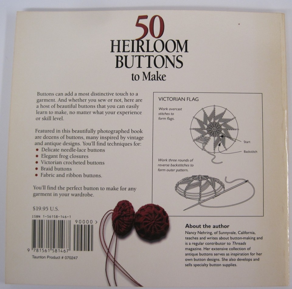 50 Heirloom Buttons to Make: Gallery of Decorative Fabric by Nancy ...