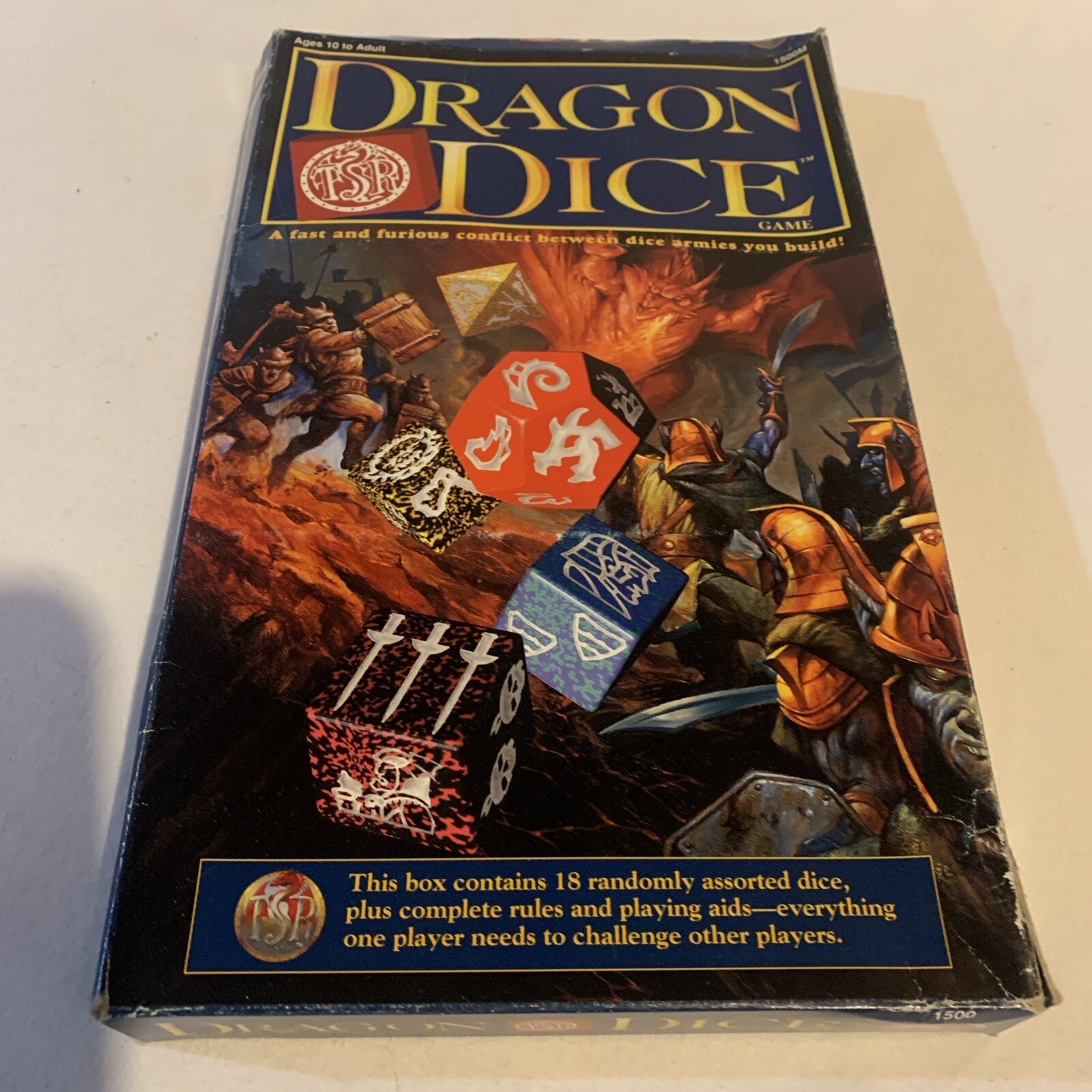 VTG 1995 Dragon Dice Game Dungeons Dragons Starter Set TSR Blue Die Bag ...