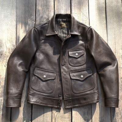 Mens Vintage Style Cowhide American Wild West Jacket Retro Heavyweight ...