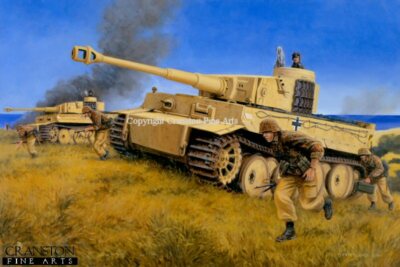 German Tiger tank Military art print Gela Panzer Division Herman Goring ...