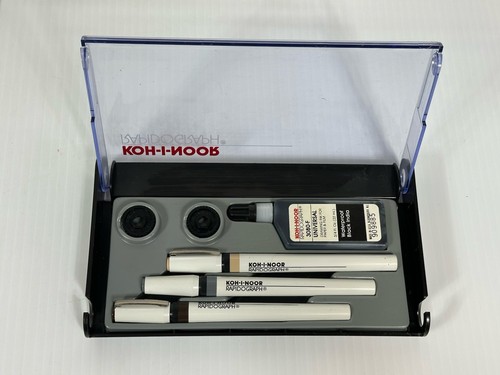 KOH I NOOR RAPIDOGRAPH 3165 6 Pieces Set 3080 F Waterproof Black India ...