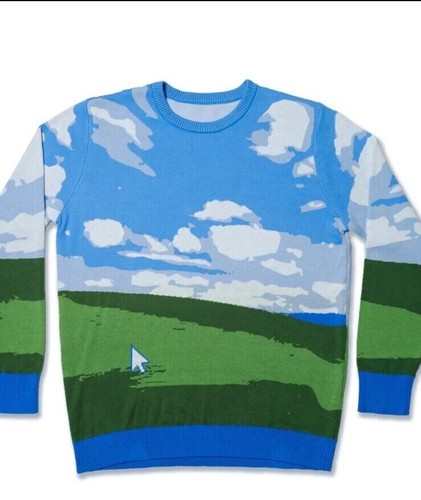 NWT Microsoft Windows XP Bliss - Large - Ugly Christmas Holiday Sweater ...