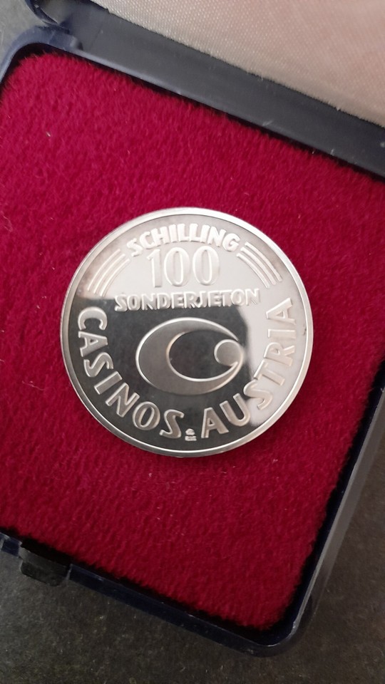 Medal SCHILLING 100 SONDERJETON CASINOS AUSTRIA 49 AISC Congress Skal ...