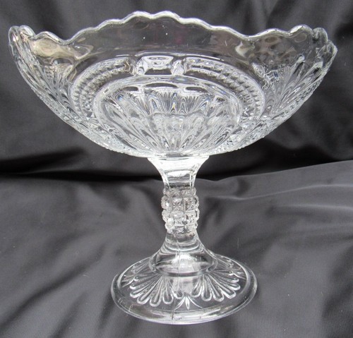 1905 Antique EAPG Pattern Glass Higbee Admiral Ribbed Eclipse 8" Open ...