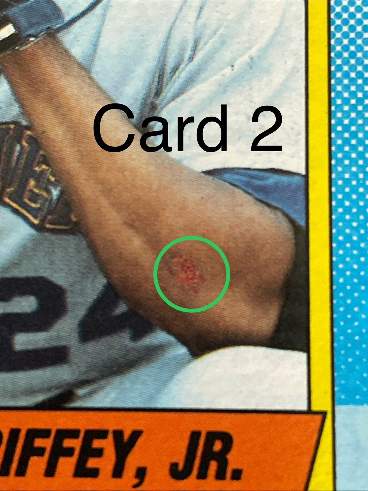 1990 Topps Ken Griffey Jr - card 336 with errors (bloody scar on arm ...