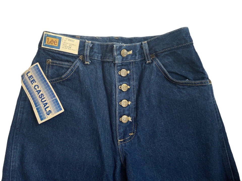vintage lee casuals button fly jeans size 30x32 deadstock NWT 80s made ...
