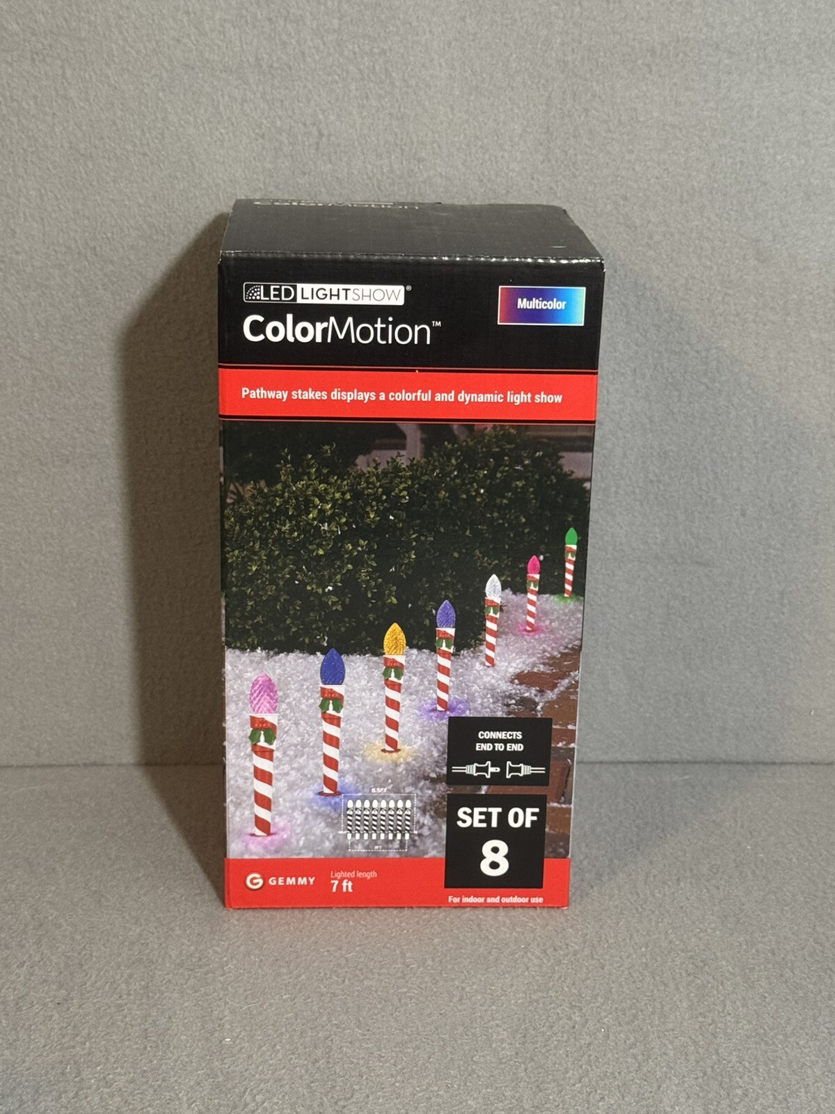 GEMMY Set of 8 Lightshow Color Motion Christmas Candy Cane Pathway LED ...