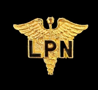 LPN Licensed Practical Nurse Gold Pin Medical Caduceus Insignia (P33-3 ...
