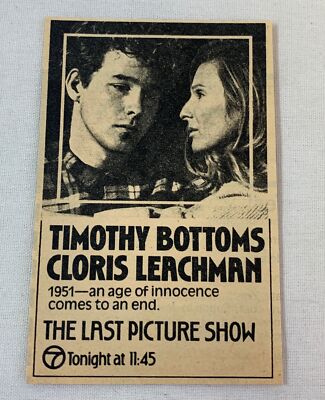 1979 small KGO tv ad~movie THE LAST PICTURE SHOW Timothy Bottoms,Cloris ...