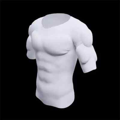 Men Invisible Abs Fake Muscle Body Suit With Chest Male Undershirt Soft ...