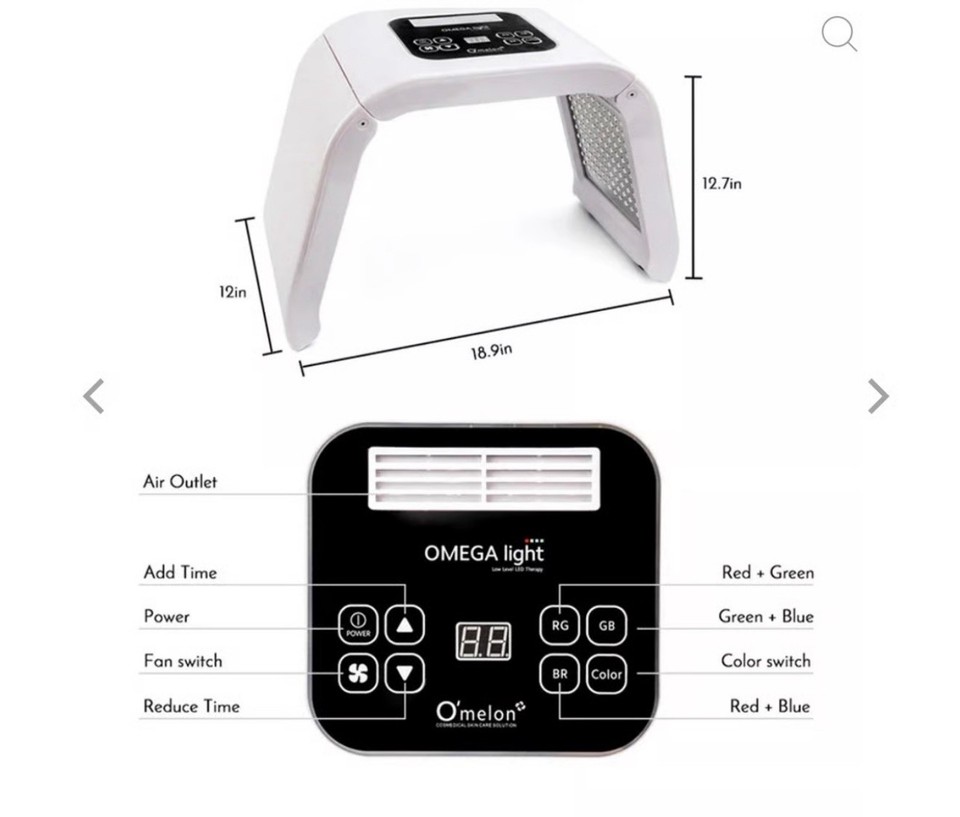 Omelon Omega Light LED Light Therapy Machine Red Blue, Green Yellow ...