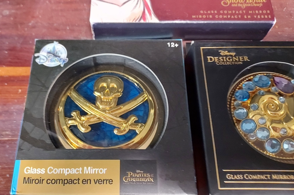 NEW Disney Store Glass Compact Mirror Lot 3 Snow White Pirates ...