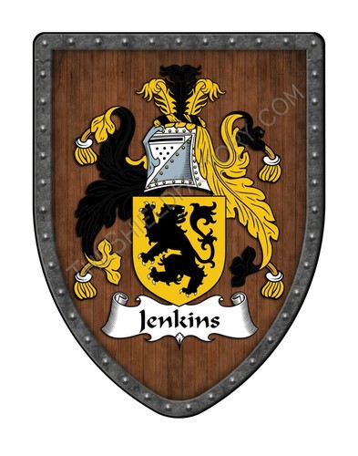 Jenkins Family Crest Custom Coat of Arms , Hanging Wall Shield SH503P ...