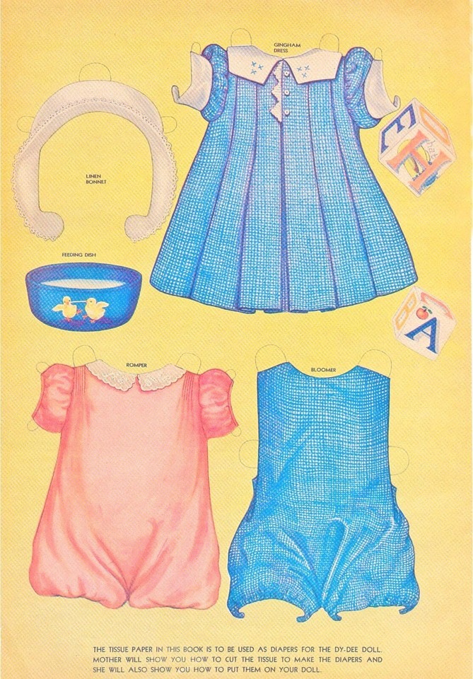 VINTAGE 1930s DY-DEE PAPER DOLL RARE LASER REPRODUCTION~Org SIZE UNCUT ...