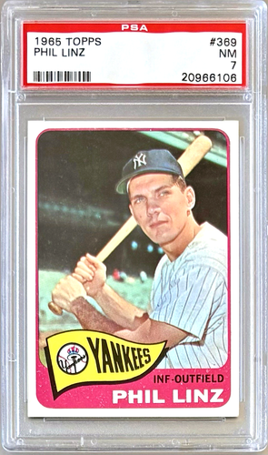 1965 TOPPS #369 PHIL LINZ PSA 7 NM YANKEES | eBay