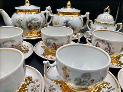 Russian Porcelain Tea Set For 6, Rare Gardner Factory, Verbilki, St ...