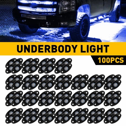 Blue 100pcs LED Rock Offroad Light Underglow Lights Neon Fit Motorcyvle ...